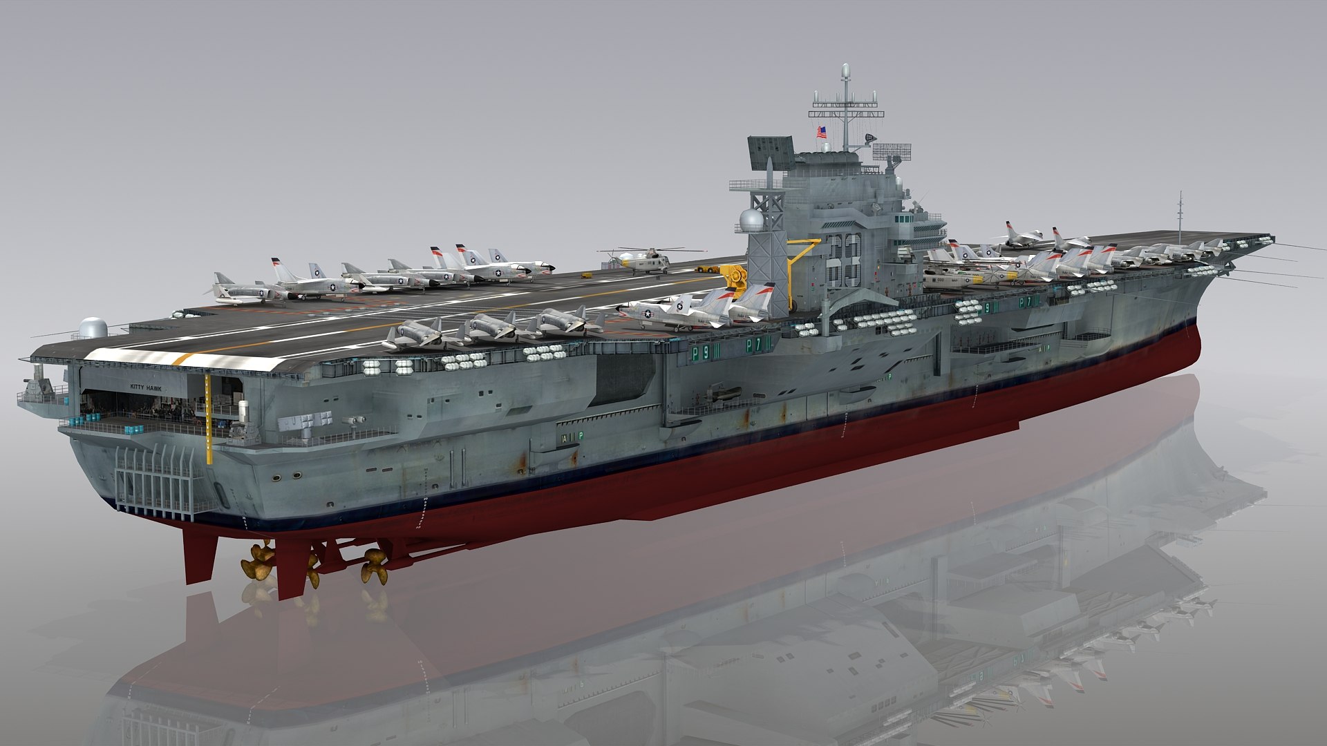 Uss Kitty Hawk Cv 63 3d Model Turbosquid 2066452