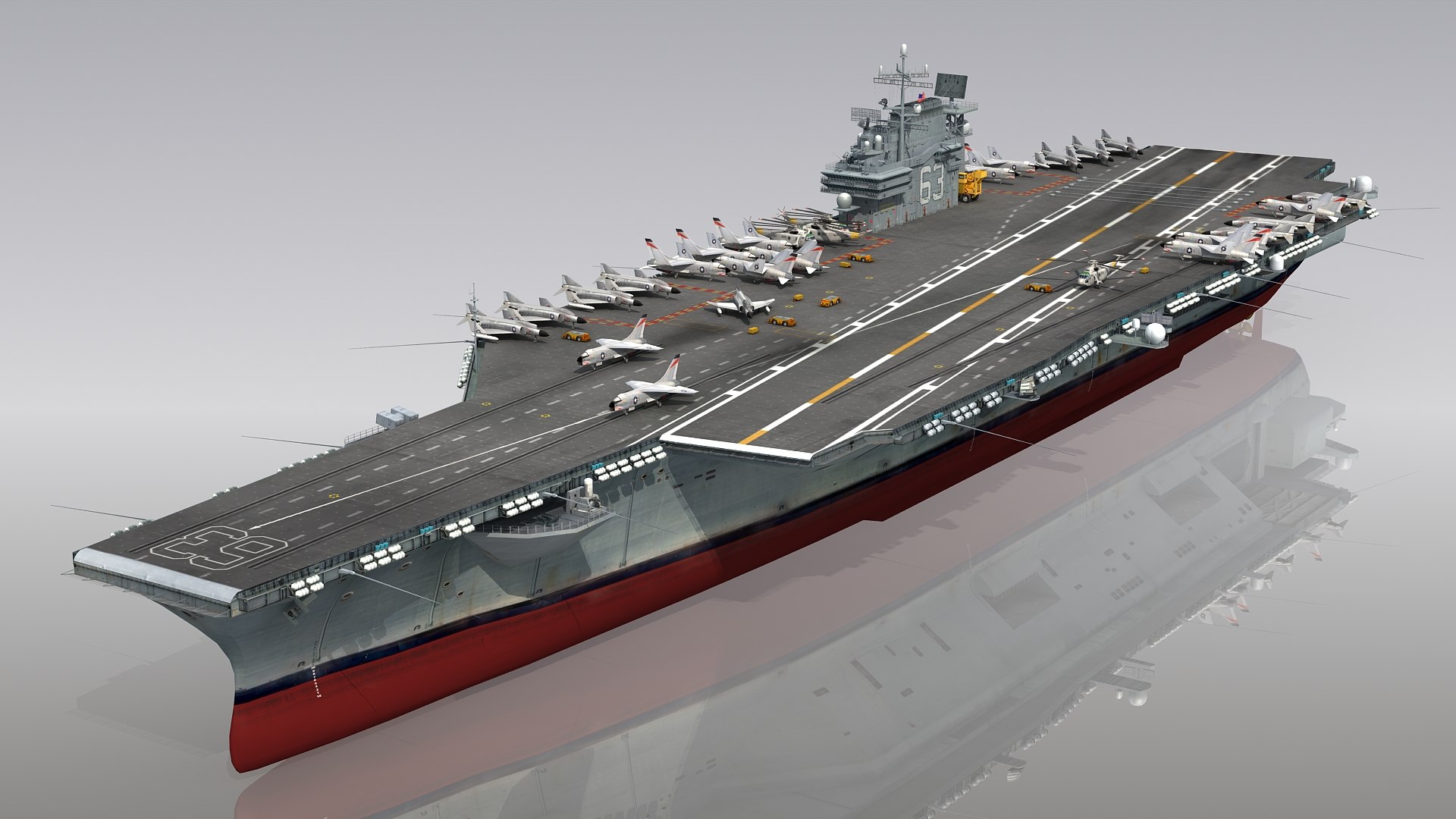 Uss Kitty Hawk Cv 63 3d Model Turbosquid 2066452