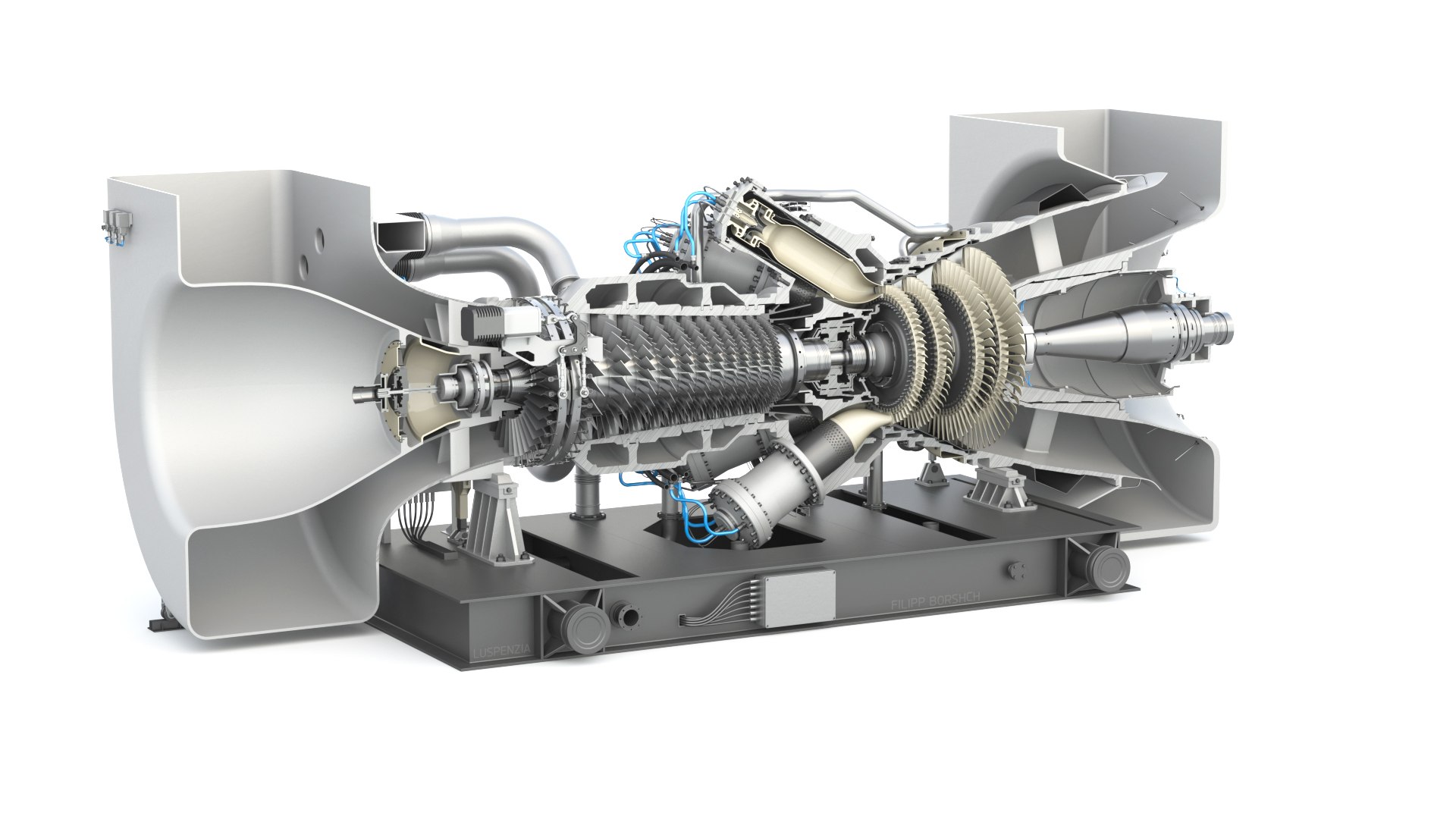 3D Gas Turbine Model - TurboSquid 2360497