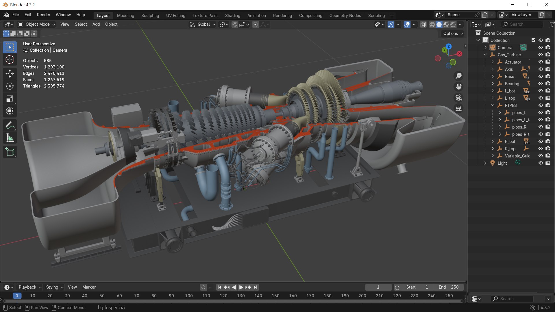 3D Gas Turbine Model - TurboSquid 2360497