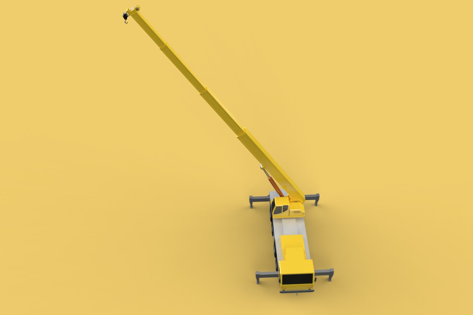 OUTRIGGER TRUCK TELESCOPIC MOBILE CRANE ARM JIB LTM1070 LTM-1070 3D ...