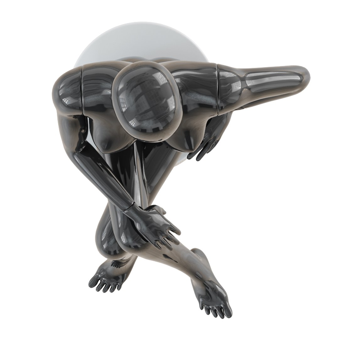 Seated faceless woman mannequin 3D model - TurboSquid 1404862