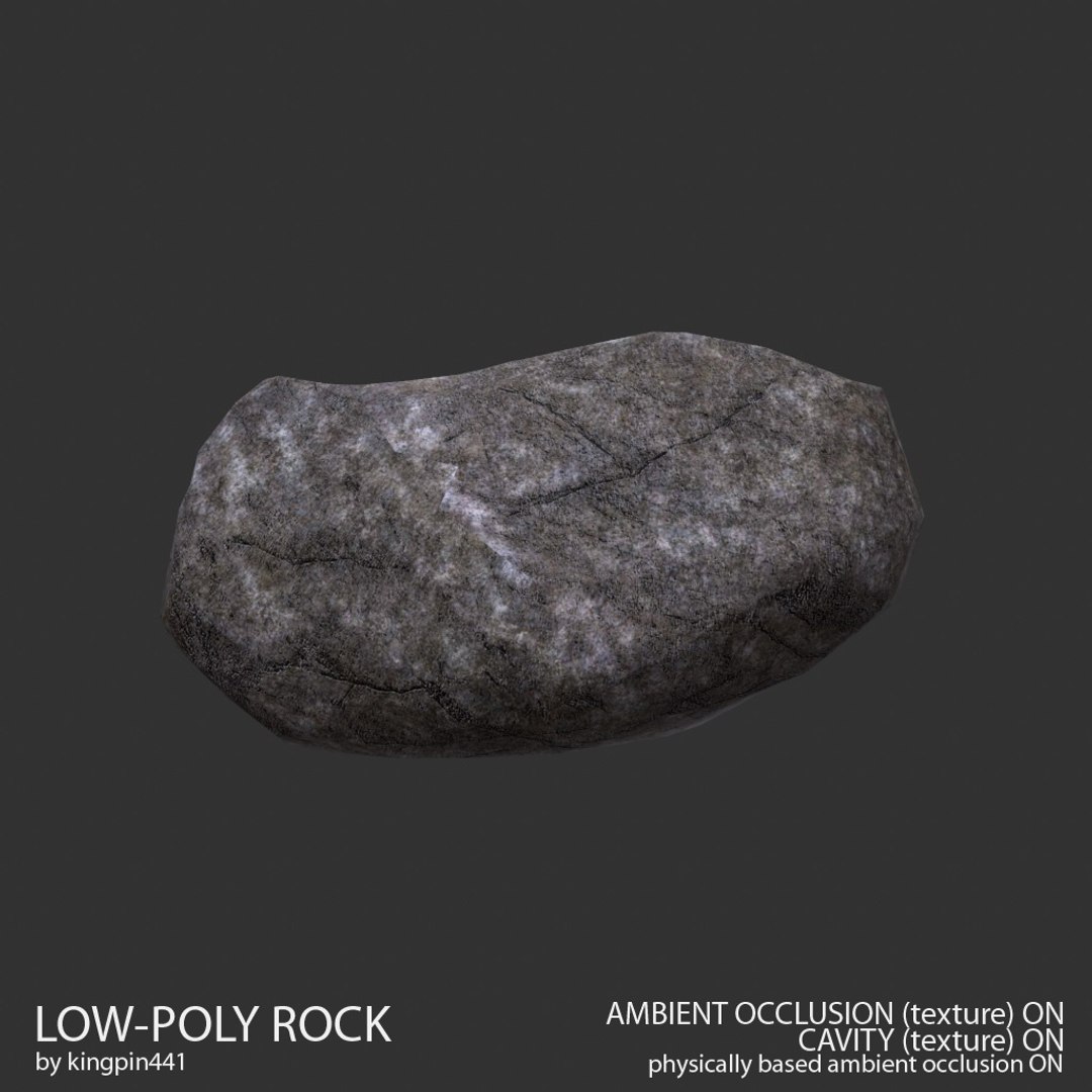 low-poly rock 3d model
