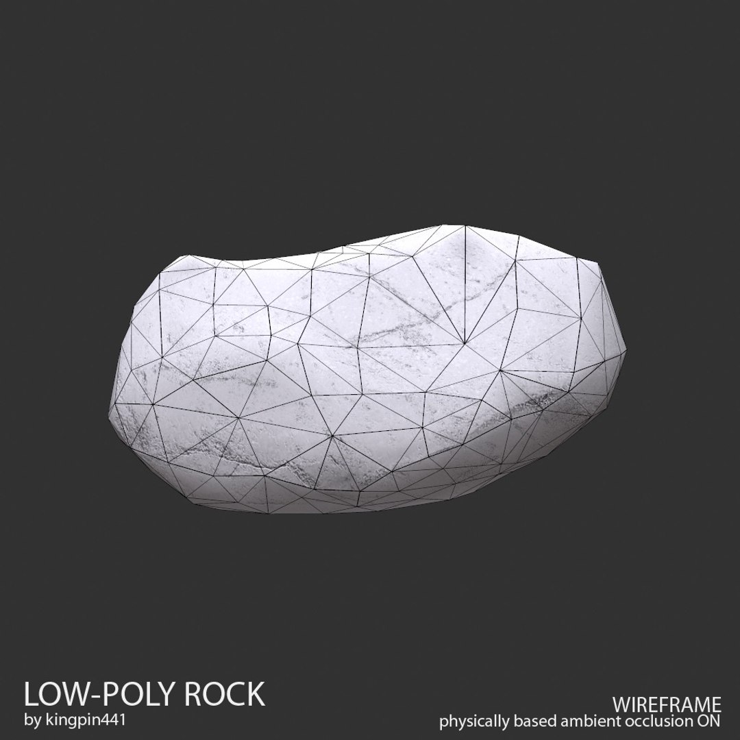 low-poly rock 3d model