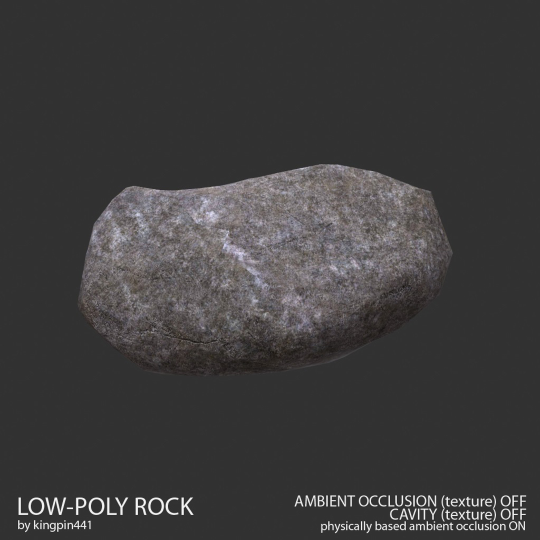 low-poly rock 3d model
