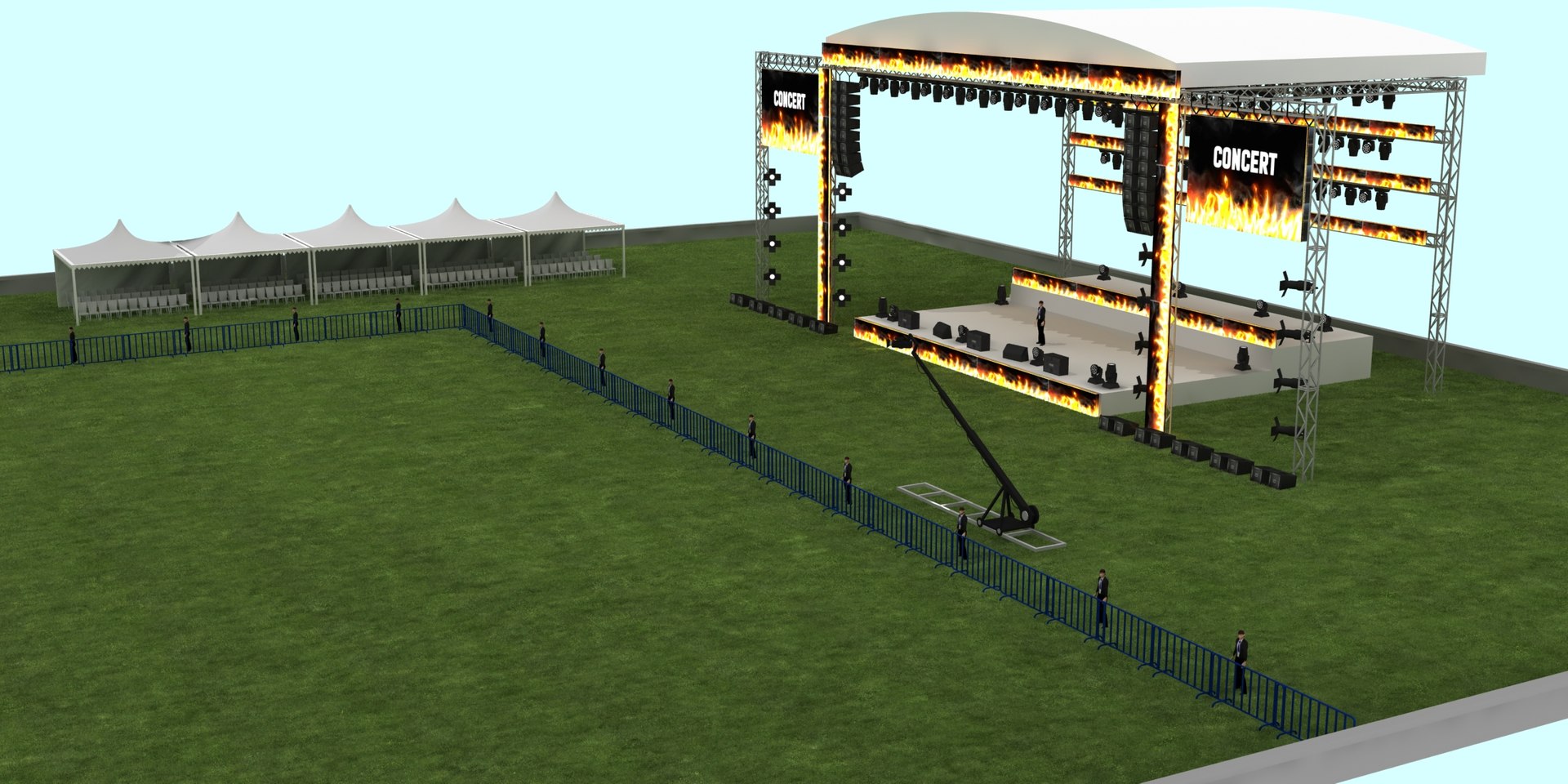 Outdoor Concert Stage 3D Model - TurboSquid 1546997