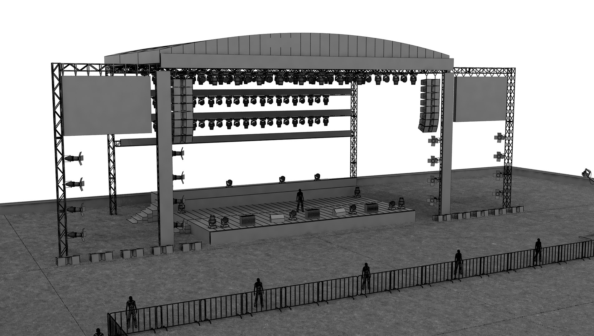 Outdoor Concert Stage 3D Model - TurboSquid 1546997