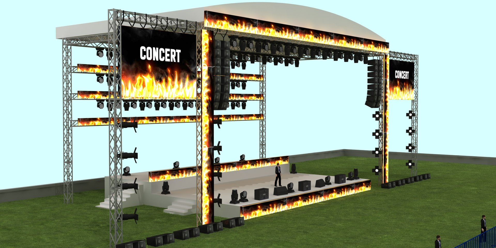 Outdoor Concert Stage 3D Model - TurboSquid 1546997