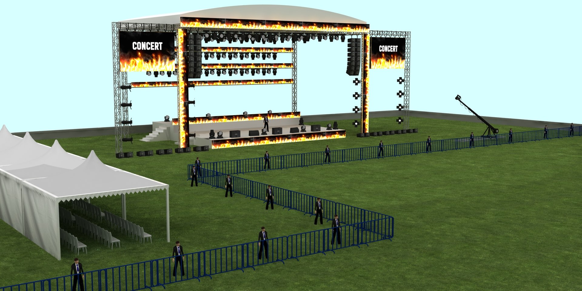 Outdoor Concert Stage 3D Model - TurboSquid 1546997