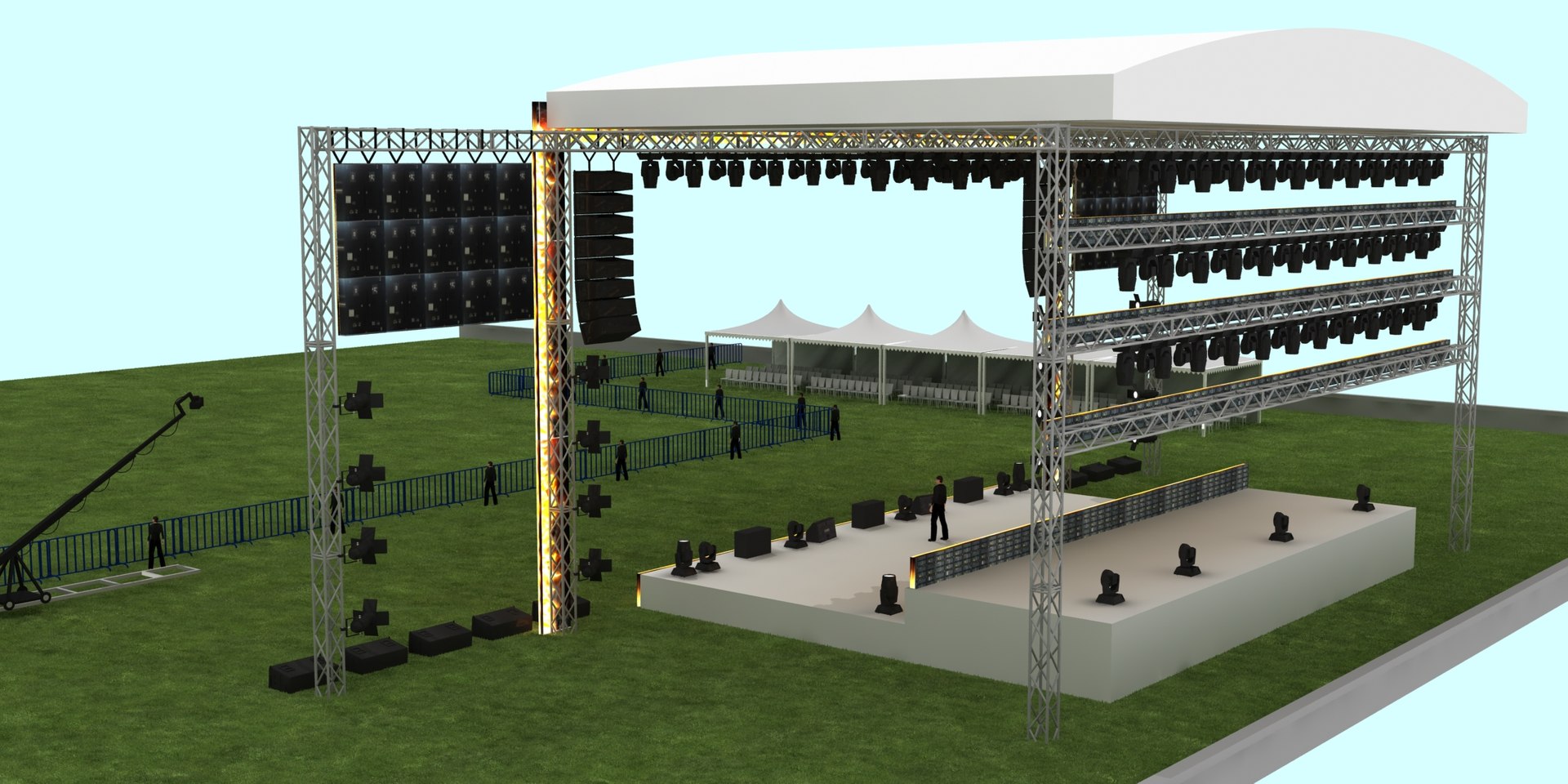 Outdoor Concert Stage 3D Model - TurboSquid 1546997