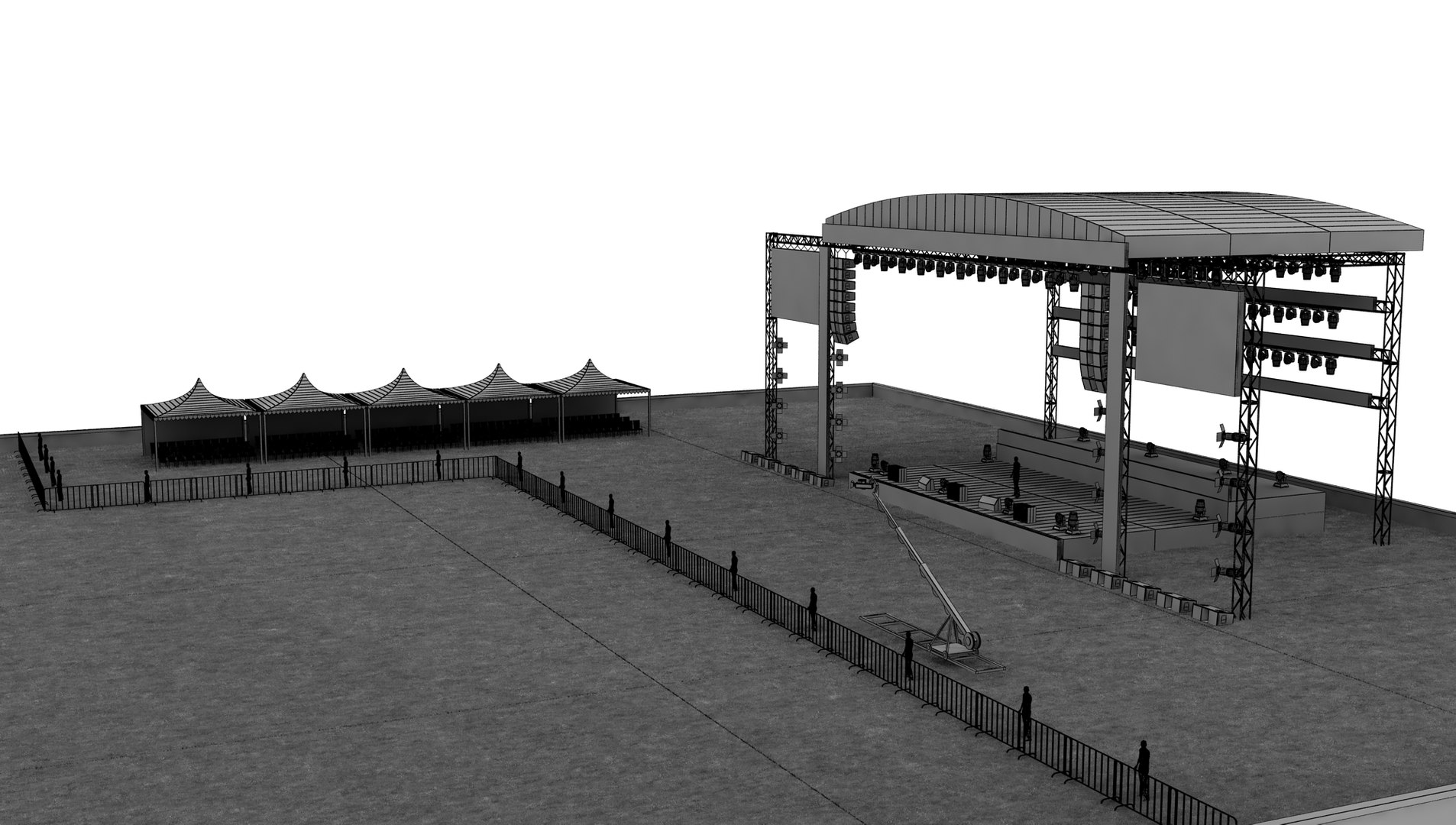Outdoor Concert Stage 3D Model - TurboSquid 1546997