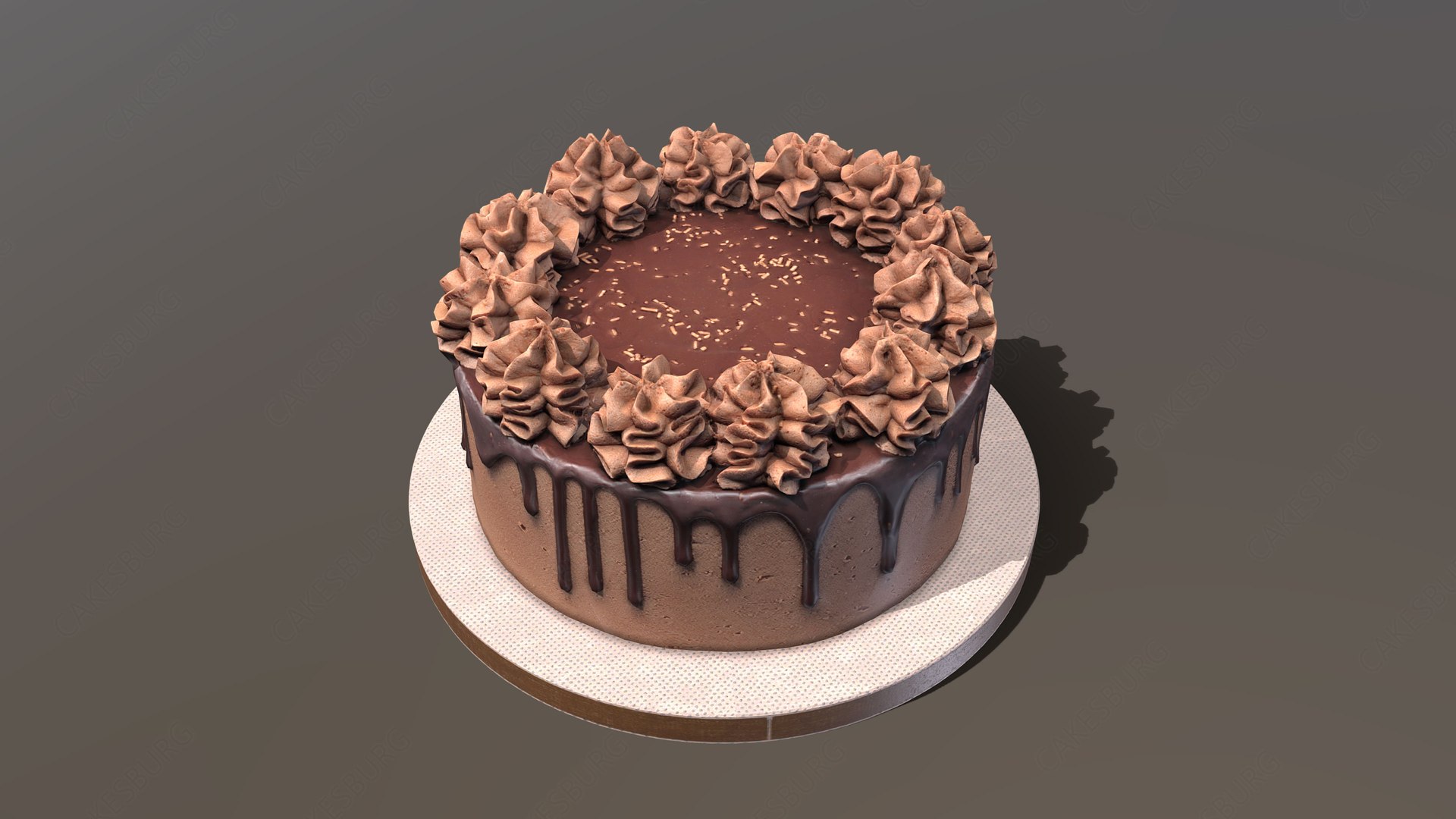 3D Model Chocolate Gateau - TurboSquid 1969158
