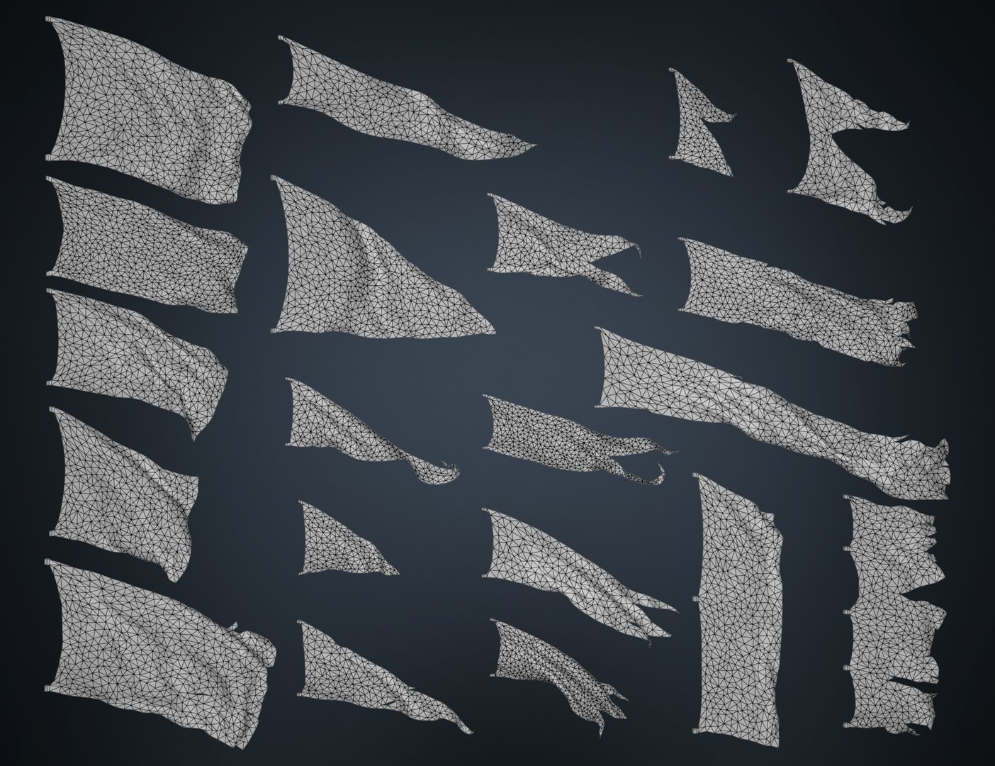 3D 20 Fully Loop Animated Flags Model - TurboSquid 1885085