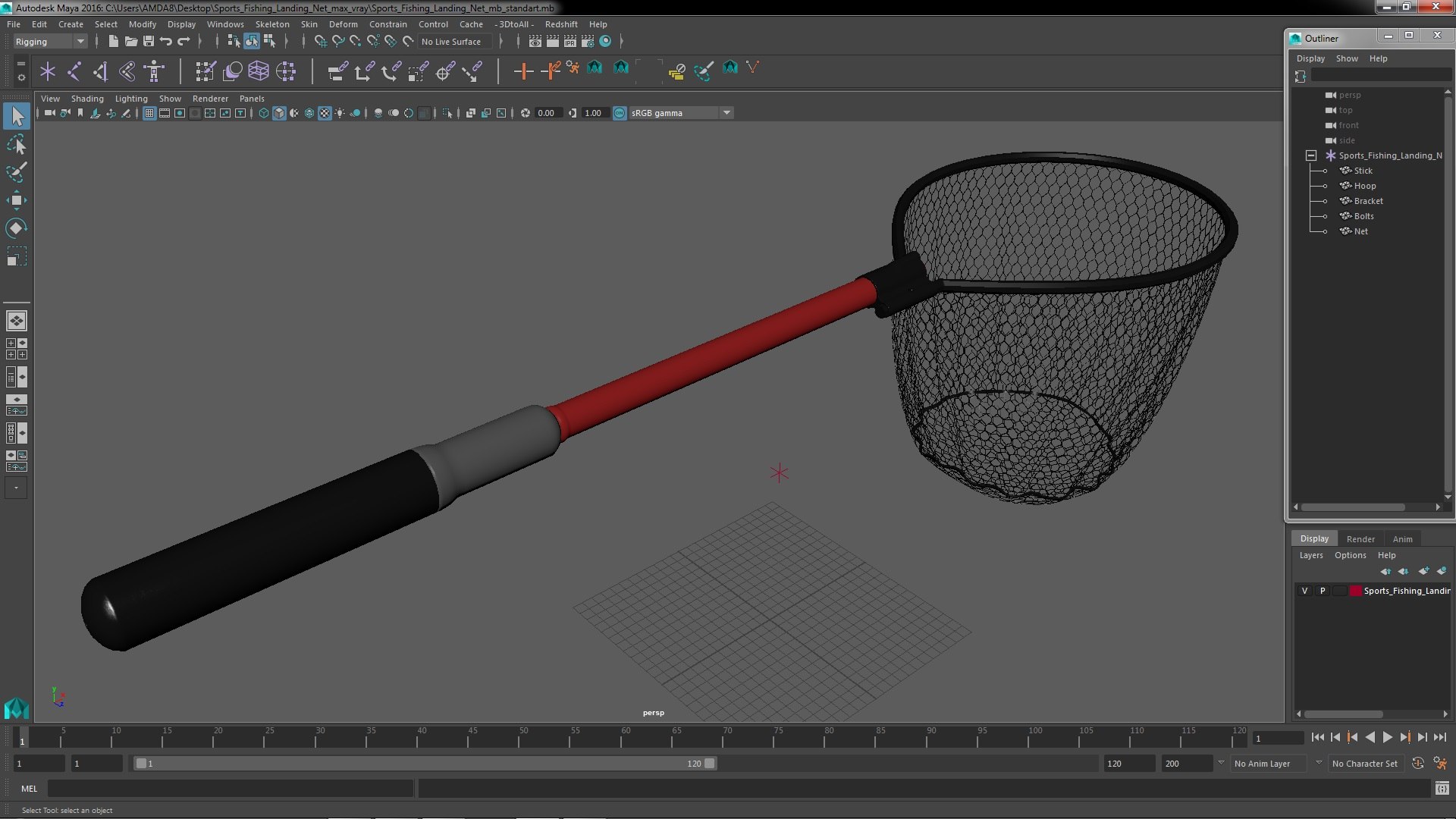3D Sports Fishing Landing Net Model - TurboSquid 2140346