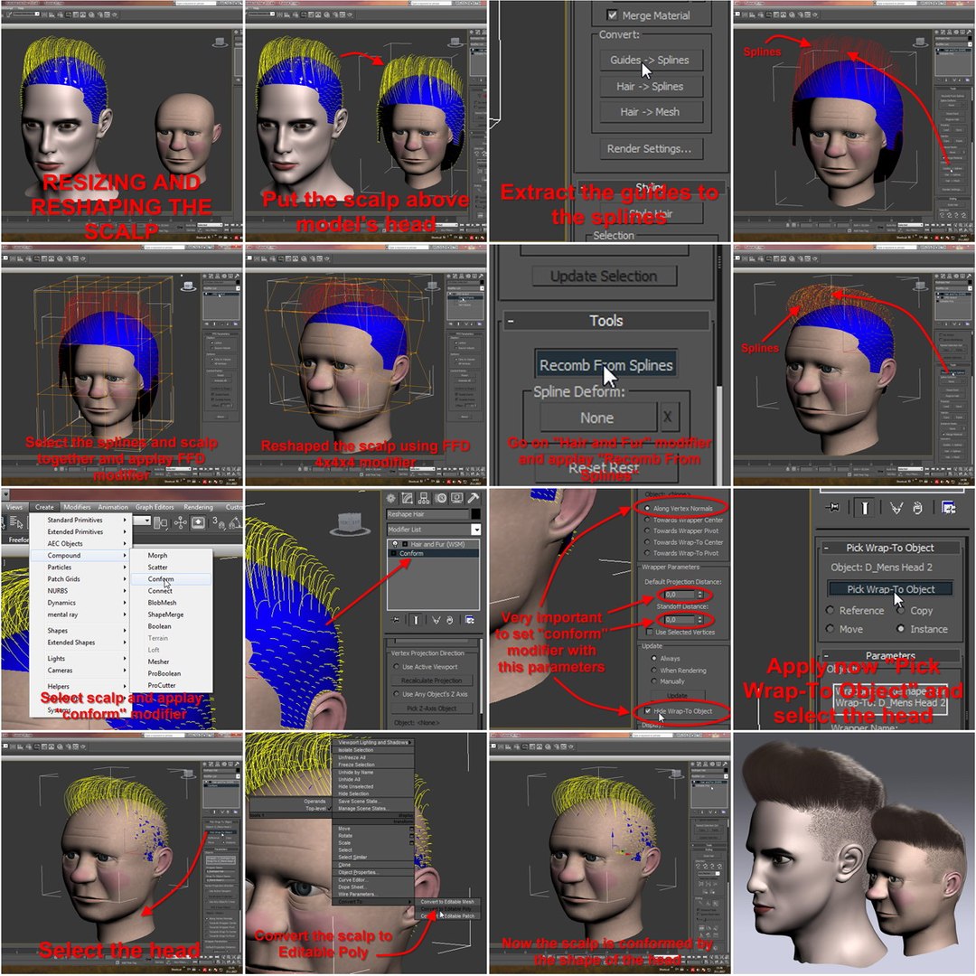 3d Virtual Hair 15 Model