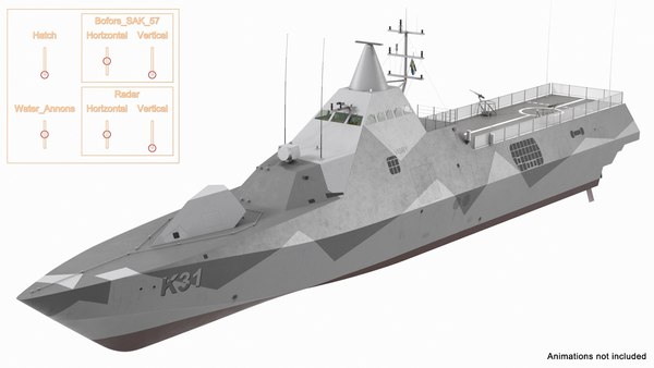 modelo 3d Clase Corvette Visby aparejada - TurboSquid 2018617