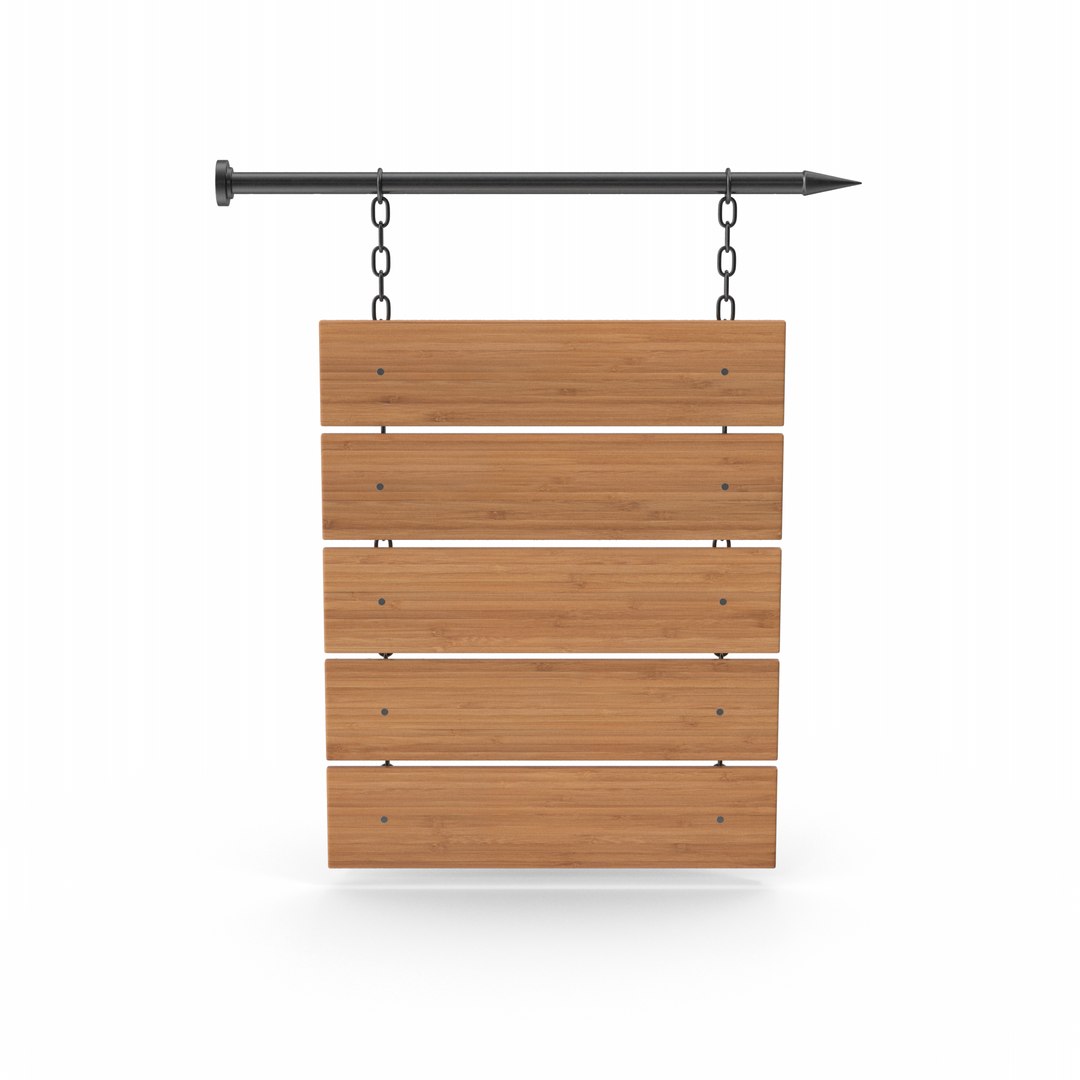 Hanging Wooden Signboard 3D - TurboSquid 2081371