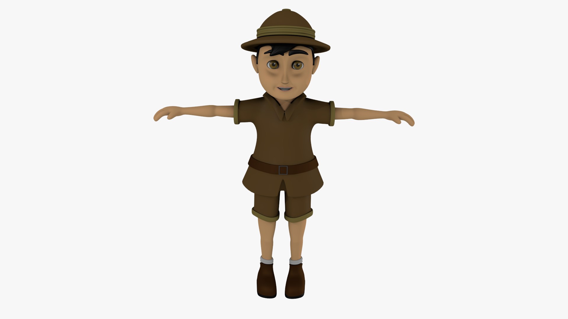 Explorer Cartoon Boy 3D - TurboSquid 1627357