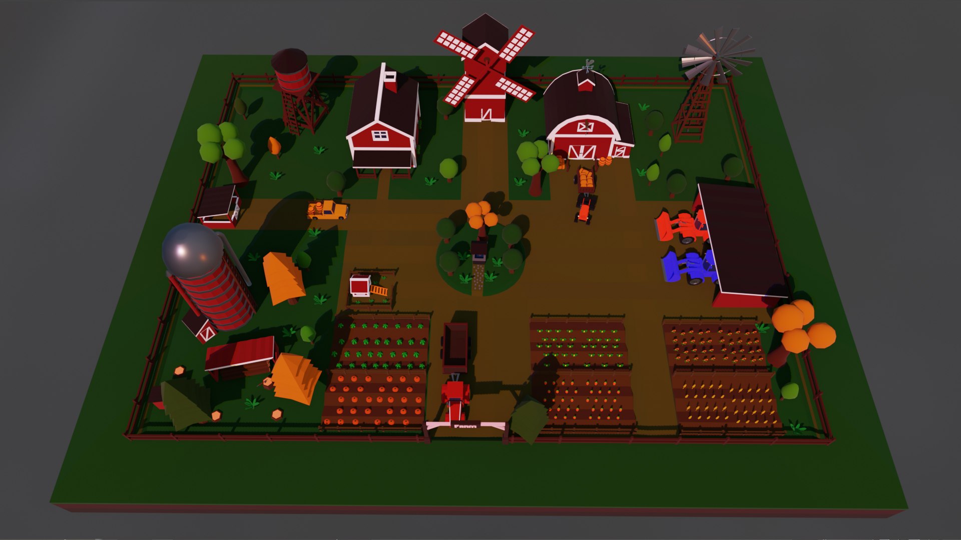 3D Low Poly Farm - TurboSquid 2313343