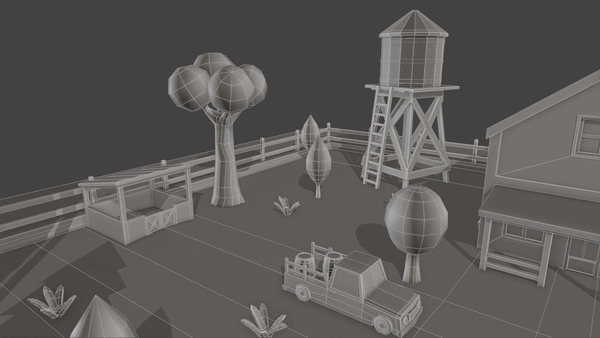 3D Low Poly Farm - TurboSquid 2313343