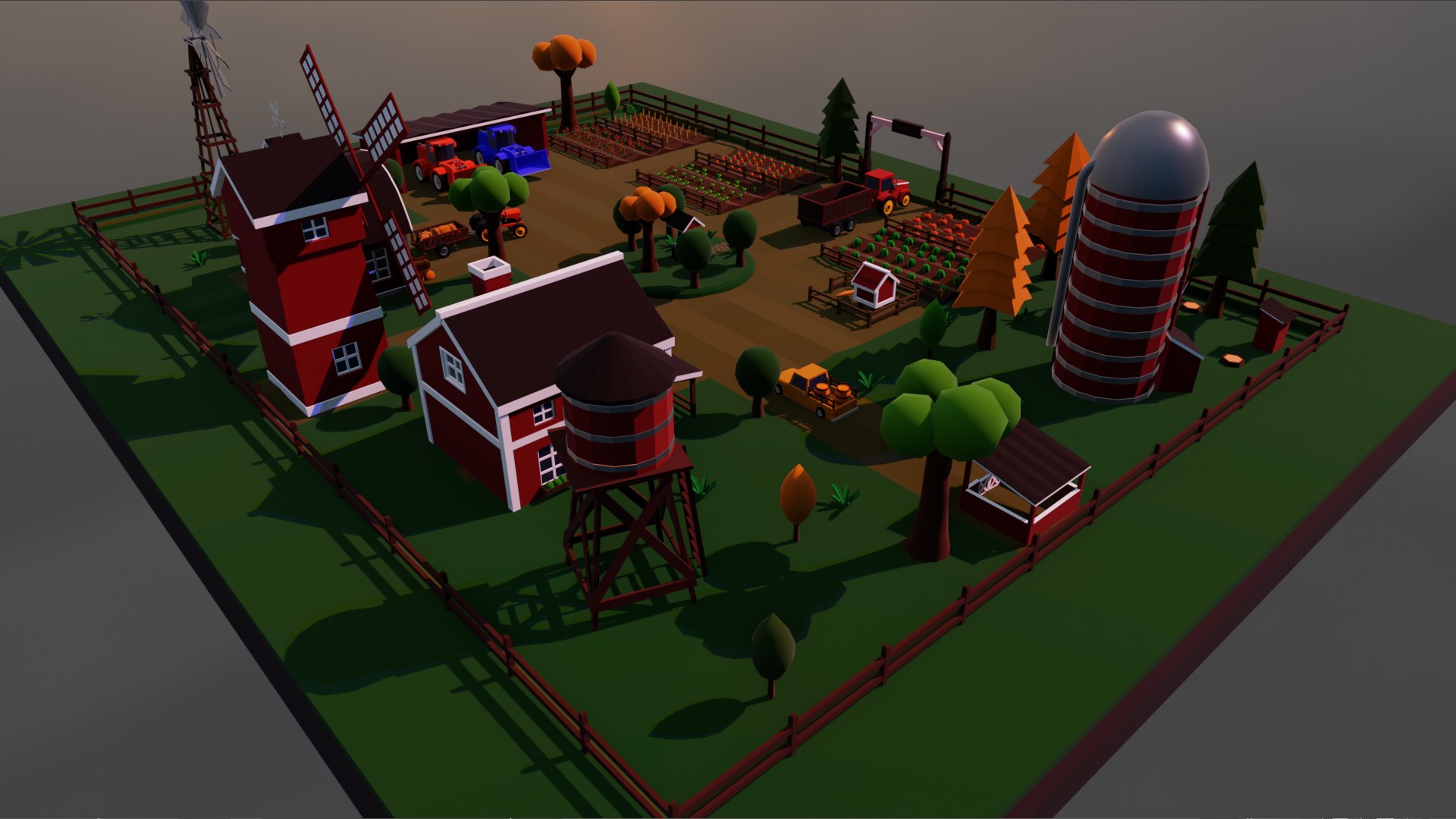 3D Low Poly Farm - TurboSquid 2313343