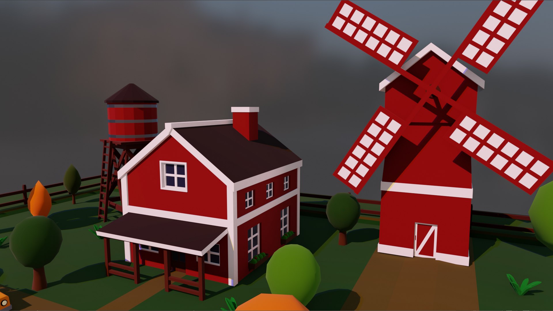 3D Low Poly Farm - TurboSquid 2313343