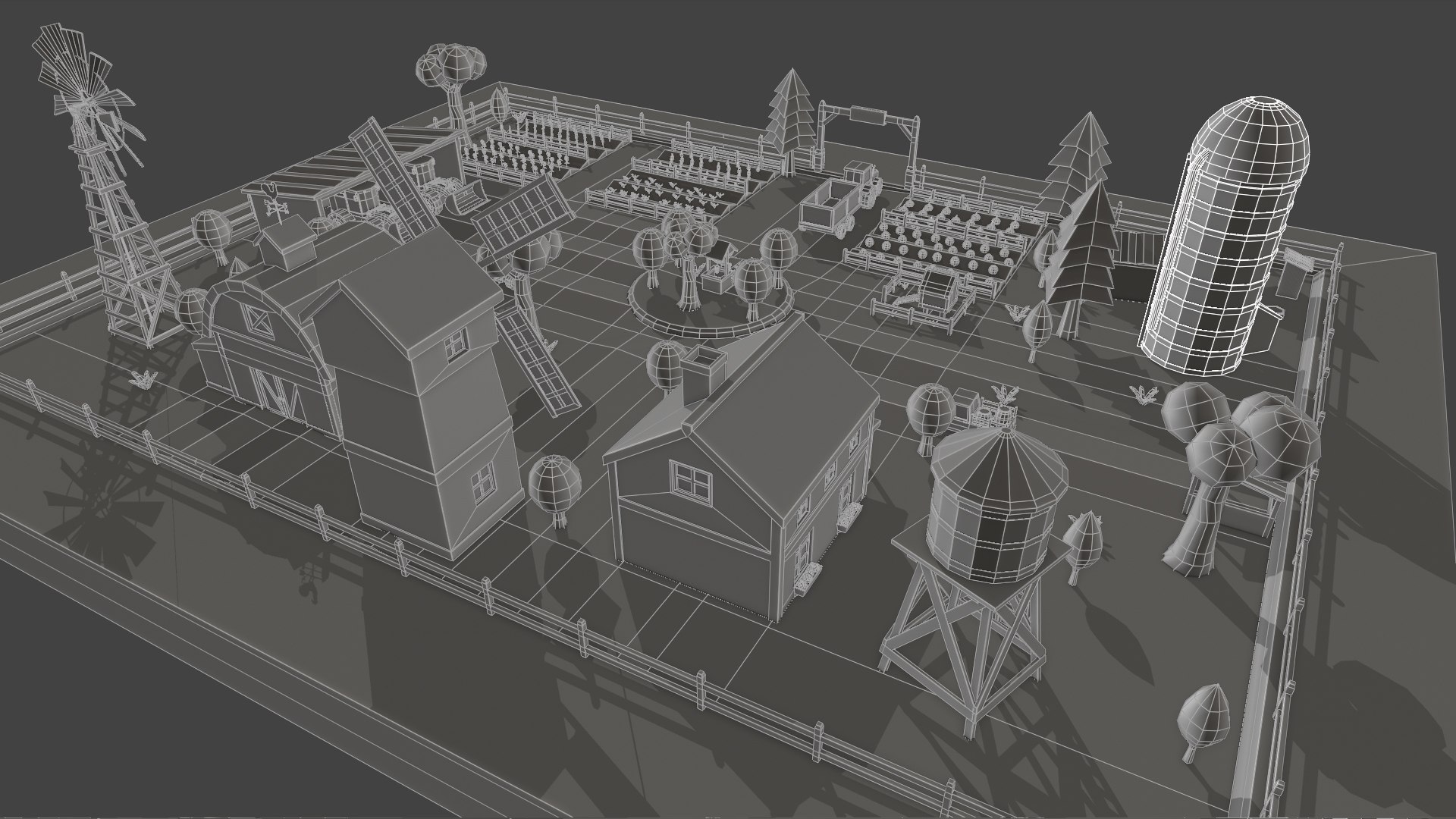 3D Low Poly Farm - TurboSquid 2313343