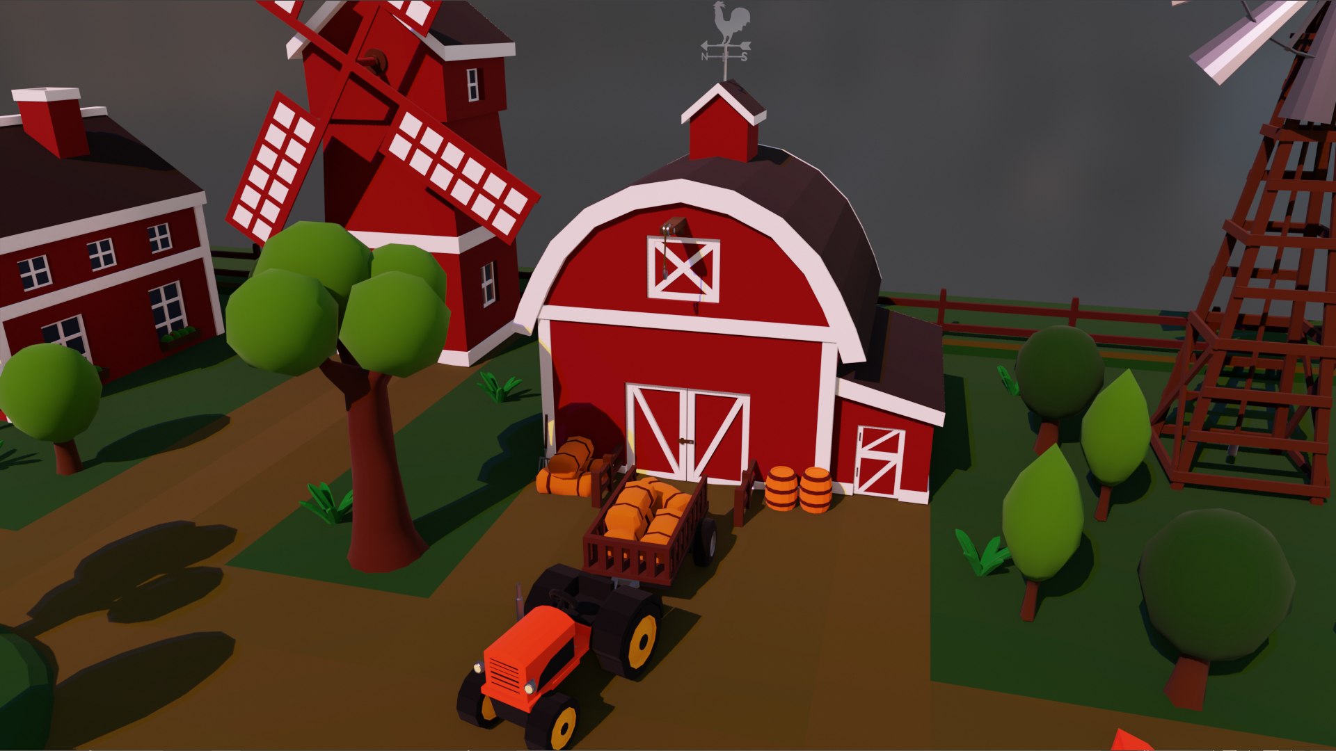 3D Low Poly Farm - TurboSquid 2313343