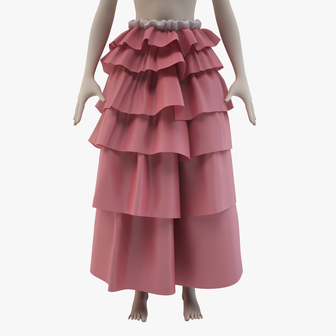 skirt female avatar 3d model
