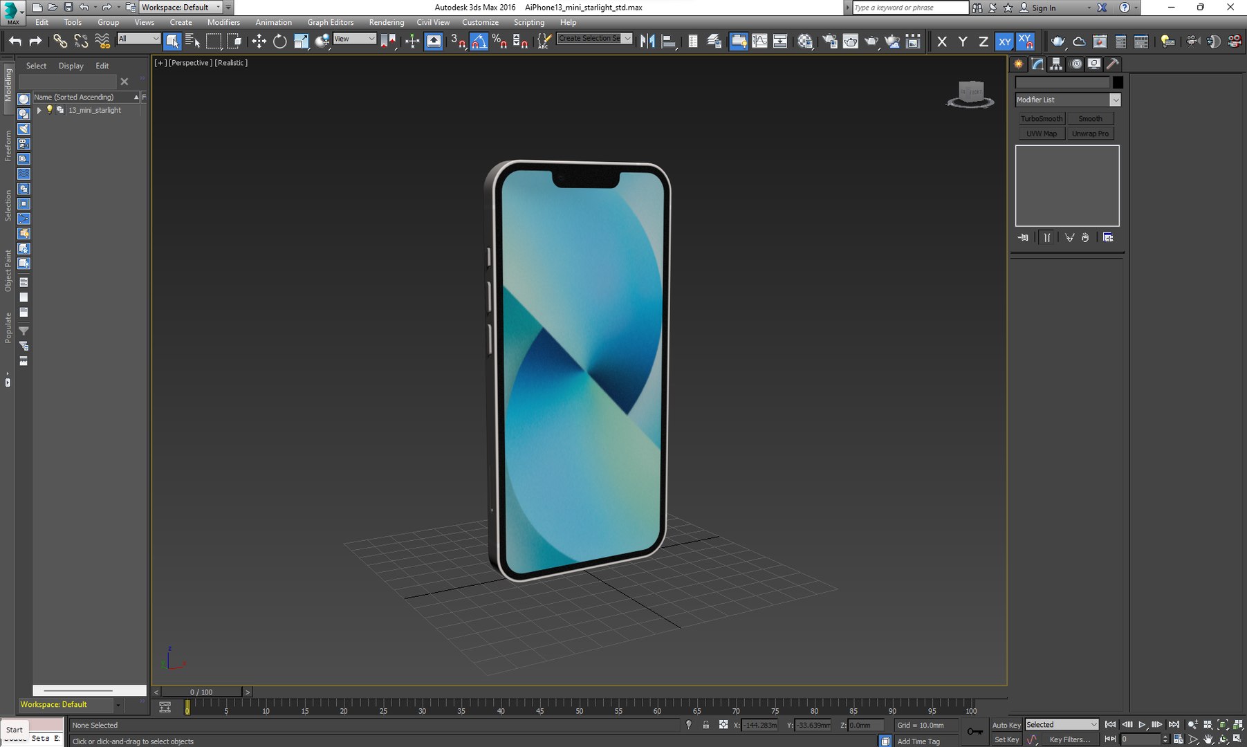 Apple iPhone 13 mini Starlight 3D model - TurboSquid 1847179