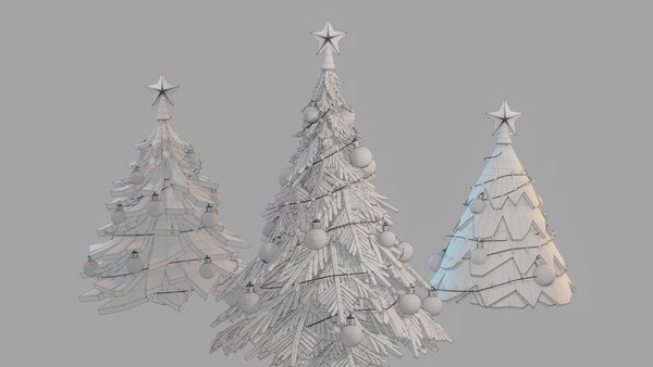 Christmas tree 3 stylized models model - TurboSquid 1814121