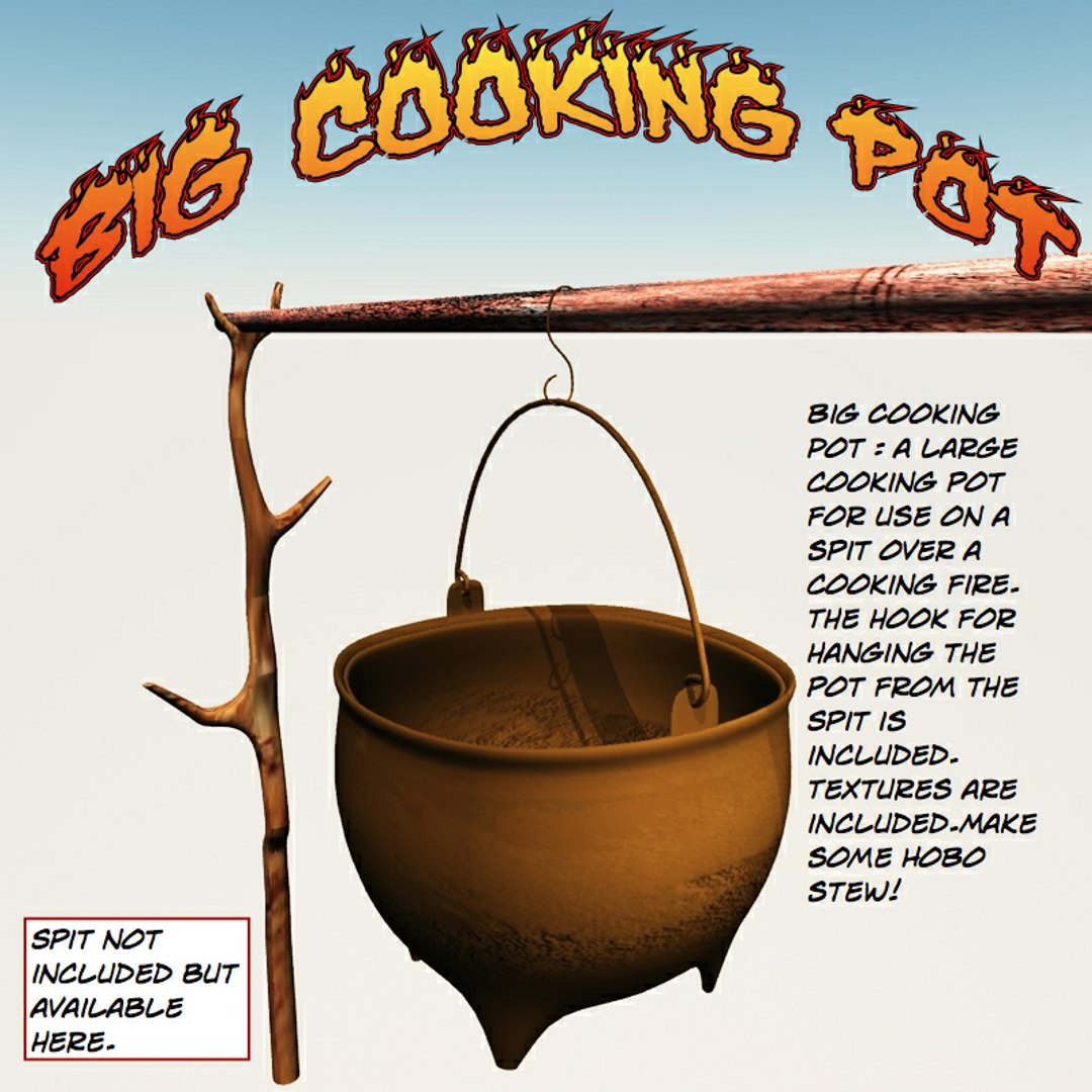 3d Model Big Cooking Pot