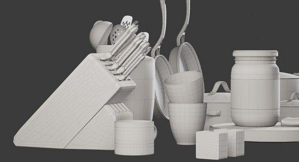 3D realistic kitchen accessories 3 model - TurboSquid 1454391