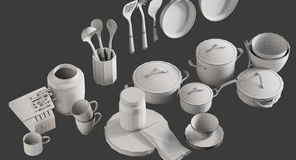3D realistic kitchen accessories 3 model - TurboSquid 1454391