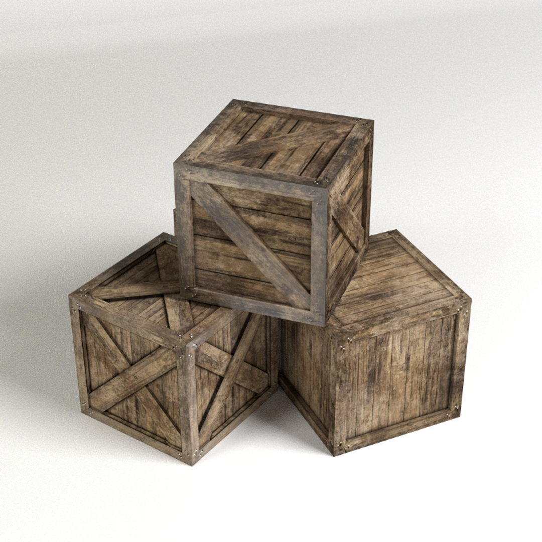 3d Model Of Crates Blender Cycles