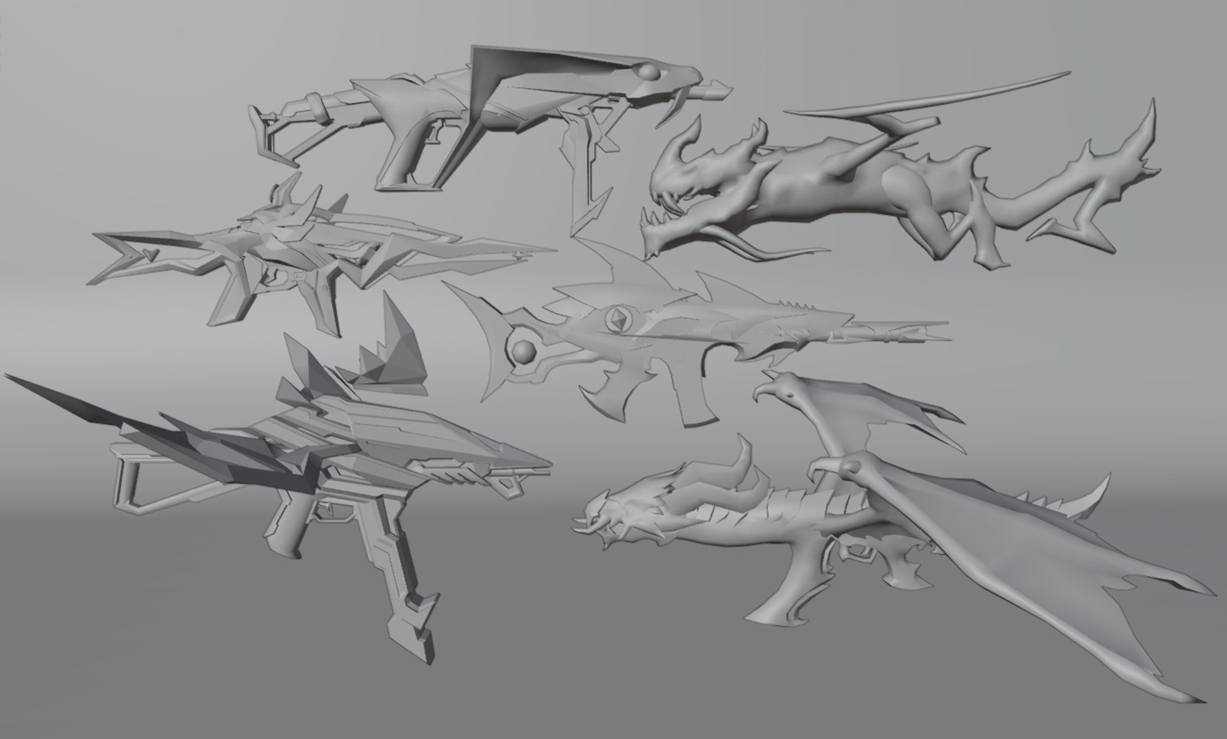 Choose A Weapon To Evolve UMP MP40 SCAR XM8 M1014 AK 3D Model ...