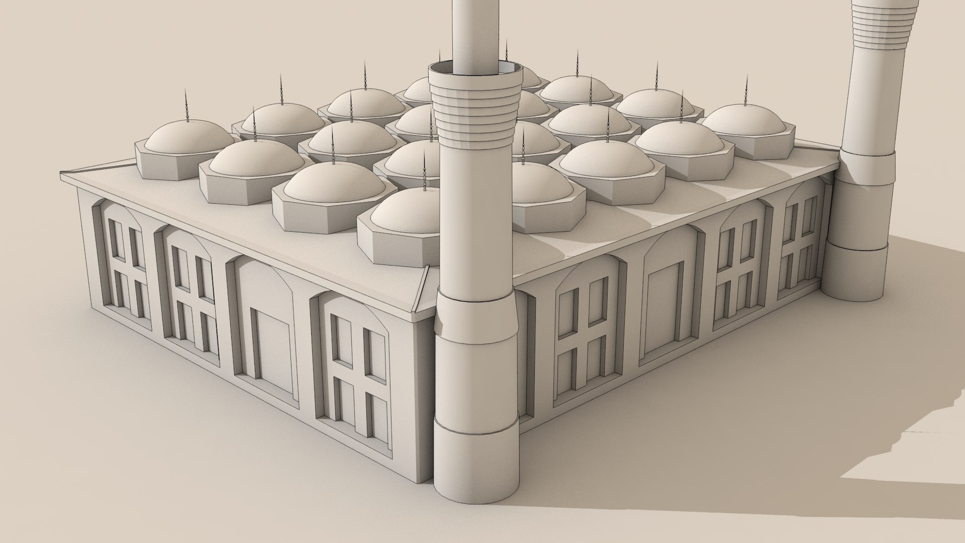 Bursa Grand Mosque Ulu 3d Model