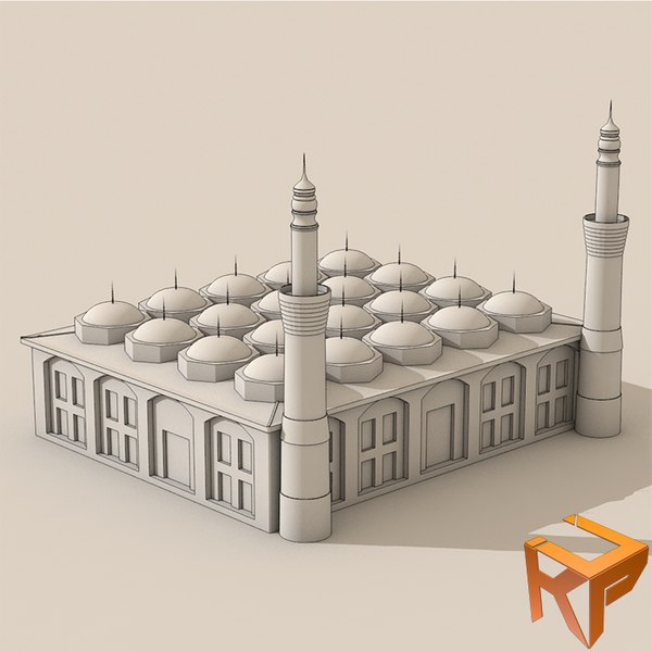 bursa grand mosque ulu 3d model