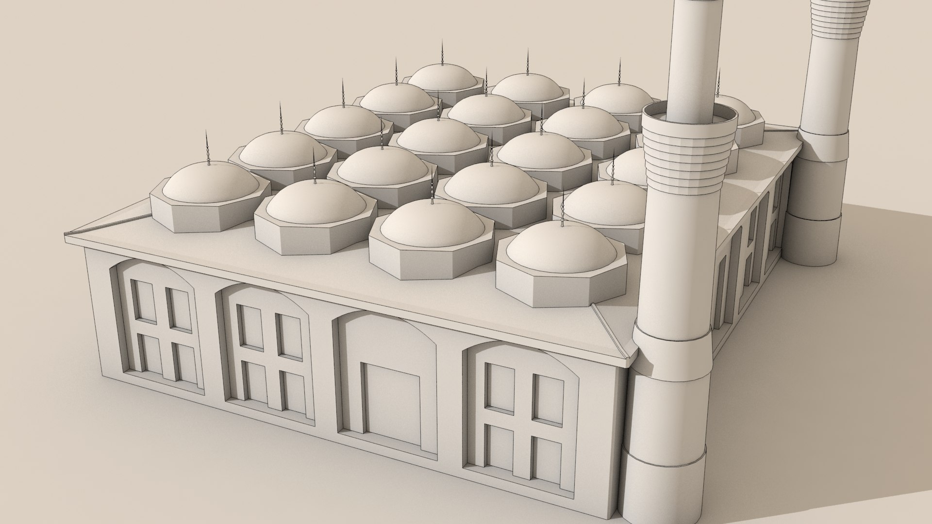 Bursa Grand Mosque Ulu 3d Model