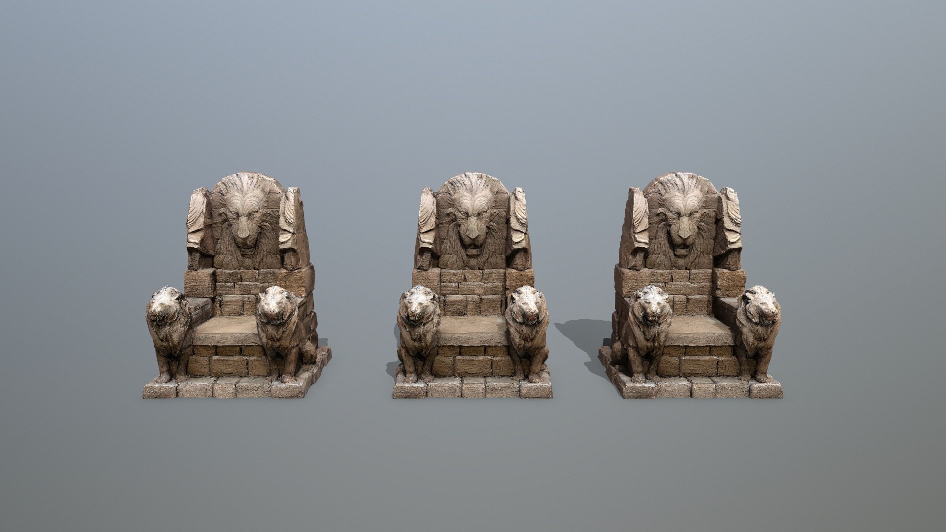 3D Lion Stone Throne Model - TurboSquid 2262779