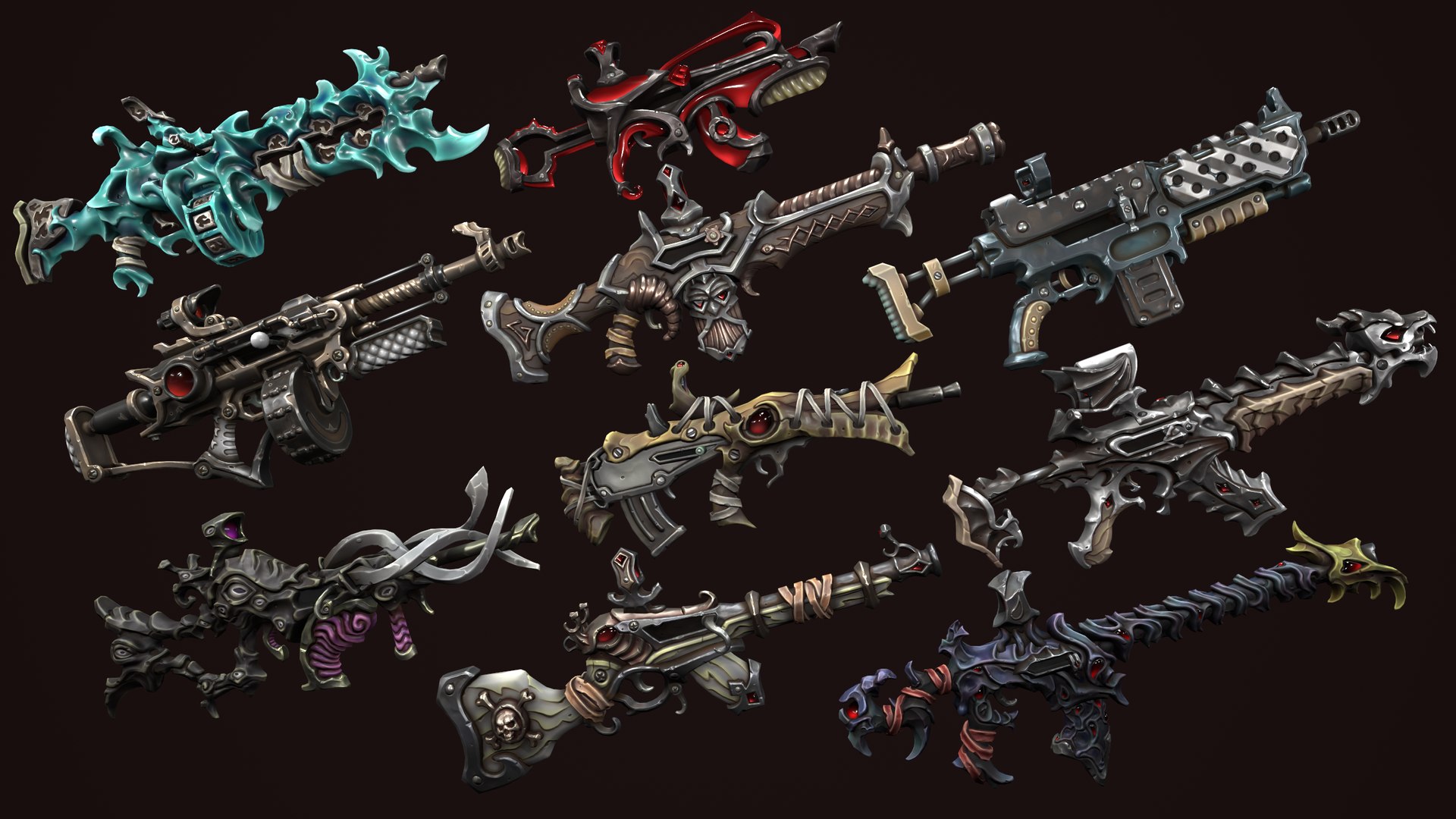 Fantasy Assault Rifles 3D - TurboSquid 2269040