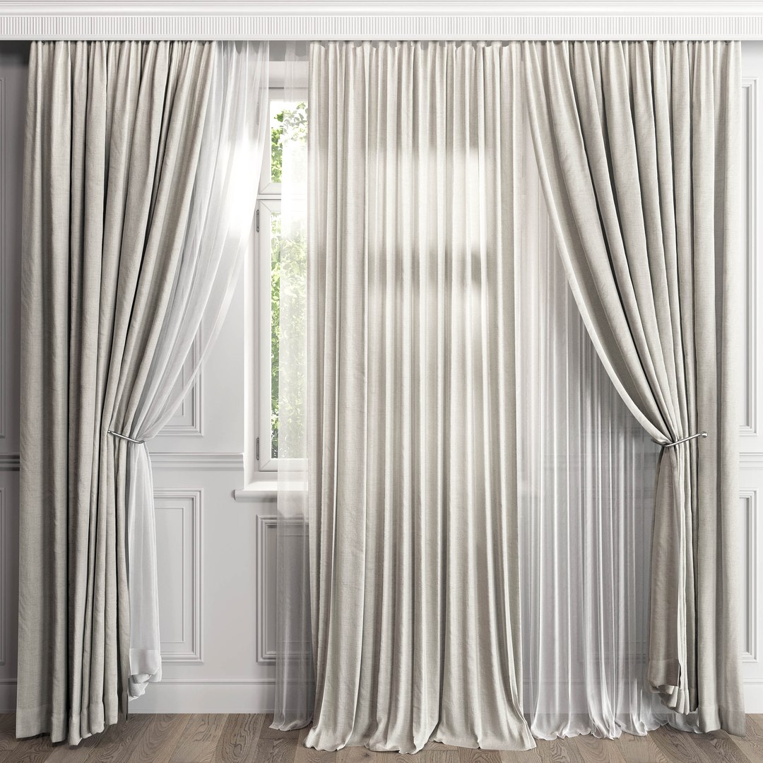 3D Model Curtain Set 496C - TurboSquid 1923227