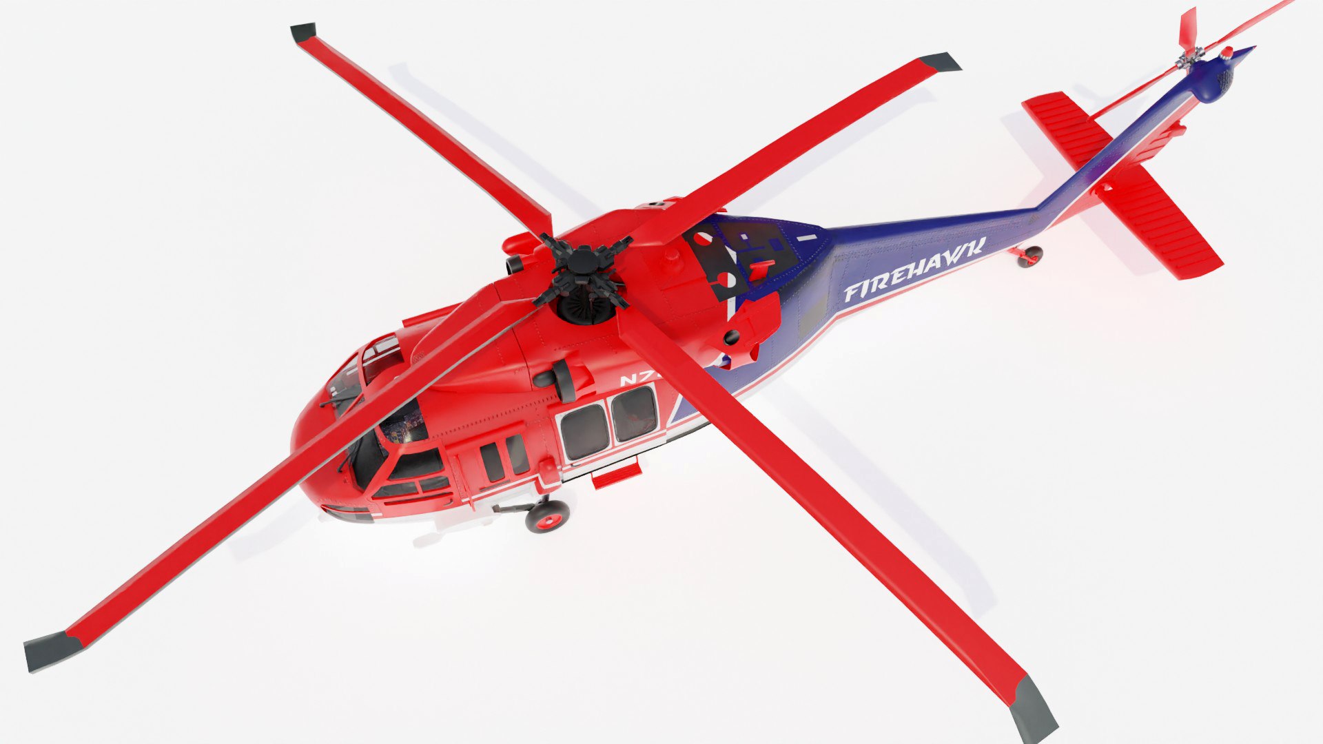 Sikorsky S-70a Firehawk Helicopter 3d Model