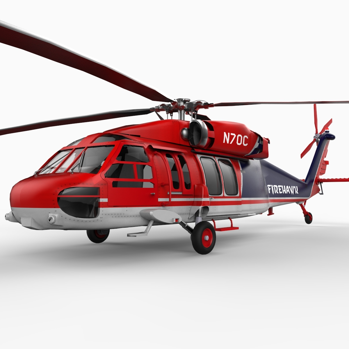sikorsky s-70a firehawk helicopter 3d model