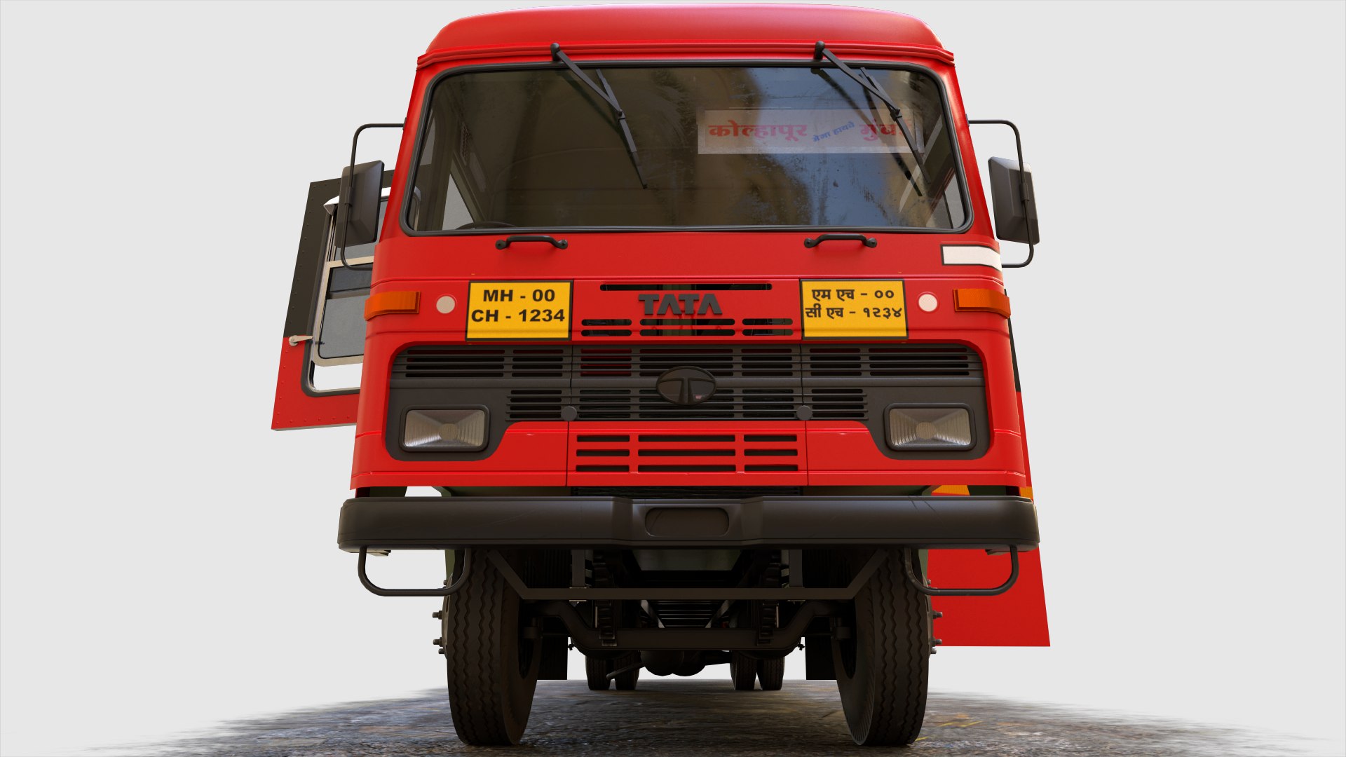 Indian ST Bus V1 Red Black 3D Model - TurboSquid 2209750