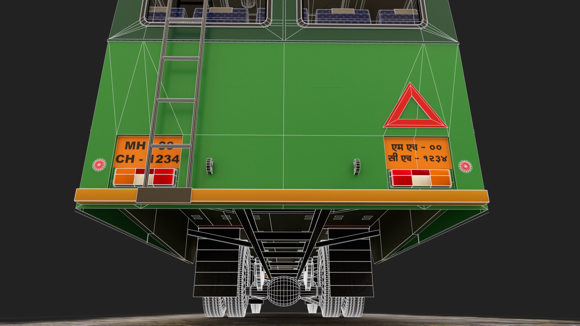 Indian ST Bus V1 Red Black 3D Model - TurboSquid 2209750