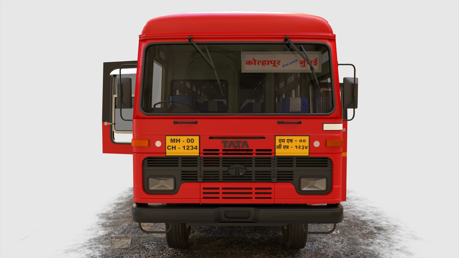 Indian ST Bus V1 Red Black 3D Model - TurboSquid 2209750