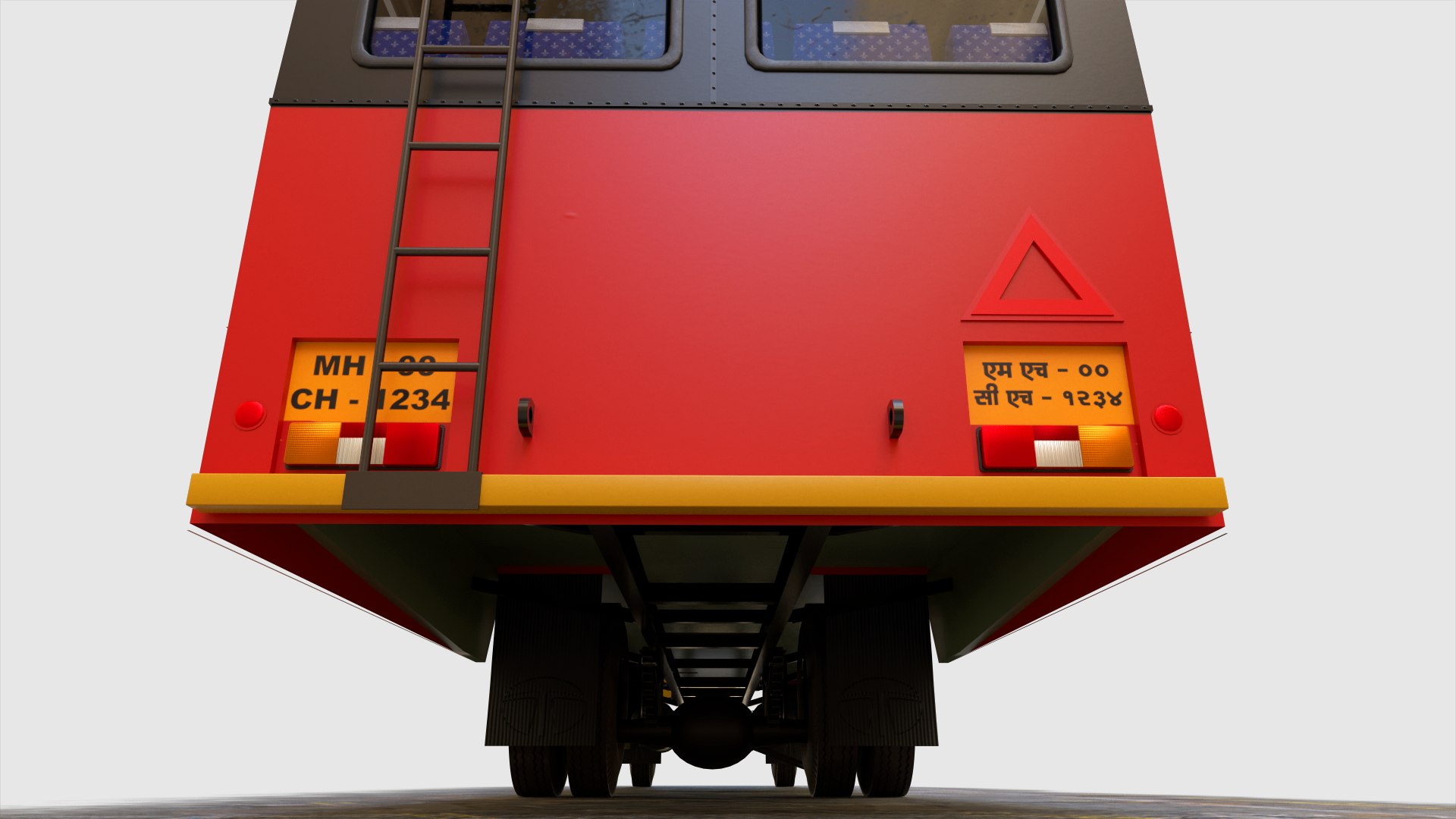 Indian ST Bus V1 Red Black 3D Model - TurboSquid 2209750