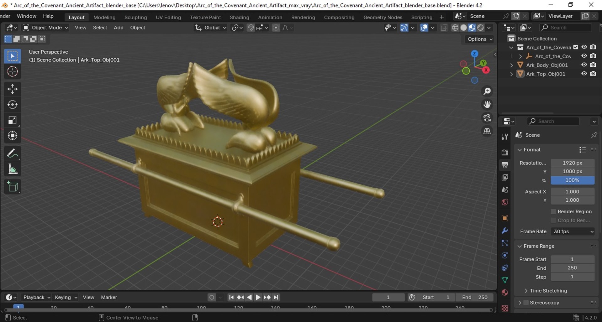 Arc Of The Covenant Ancient Artifact For 3D Print 3D Model - TurboSquid ...