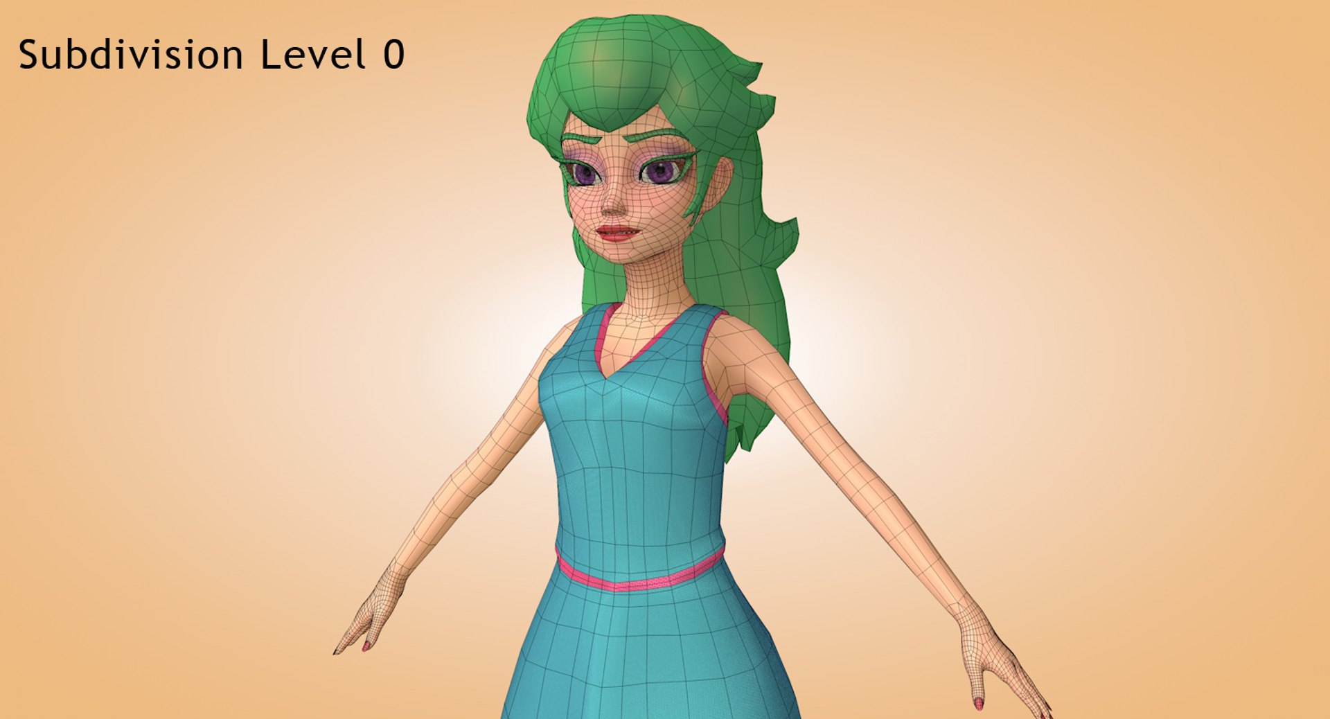 3d Cartoon Female Model